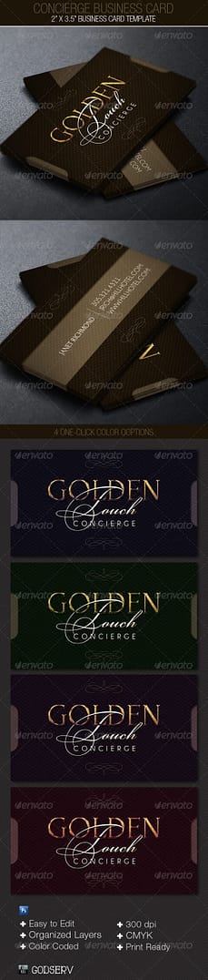 Concierge Business Card Template - GraphicMule