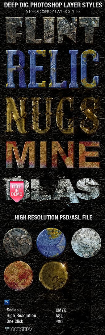 FREE Deep Dig PSD Layer Styles - GraphicMule