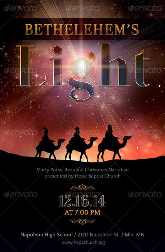 Beautiful Church Christmas Flyer Templates - GraphicMule