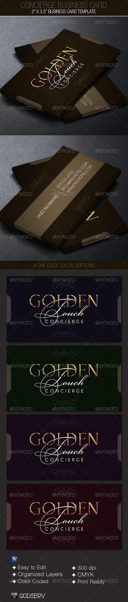 Concierge Business Card Template - GraphicMule