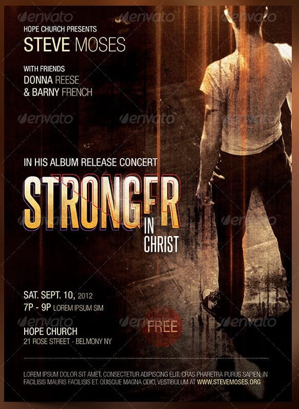 Stronger Album Release Flyer Template - GraphicMule