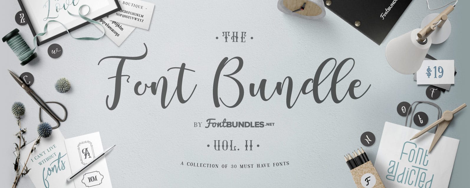 Font Bundle Volume II - in-house fonts from Spring 2017 | Graphicmule
